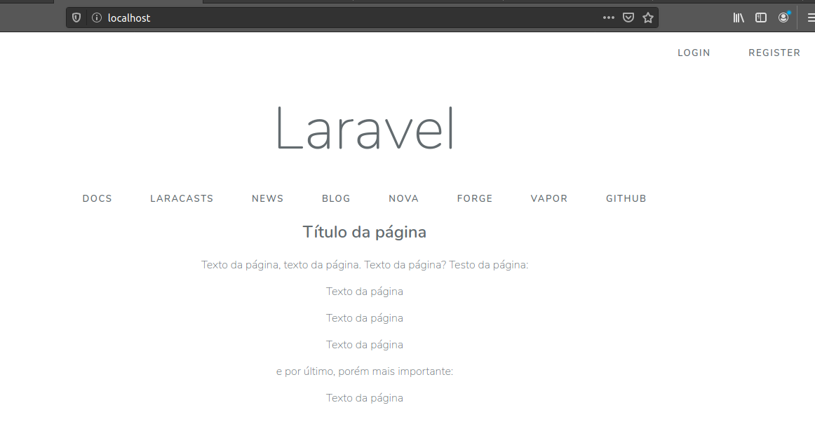 Views - Tutorial Docker Laradock Git no Ubuntu Views - Tutorial Docker Laradock Git no Ubuntu